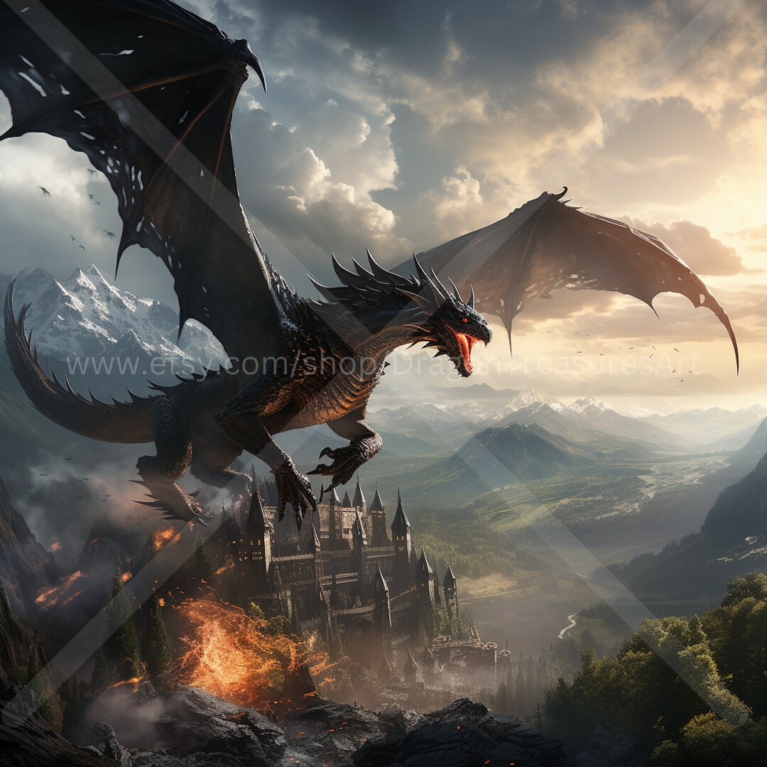 Dark Dragon - City Destruction Download: Digital Art, Instant ...