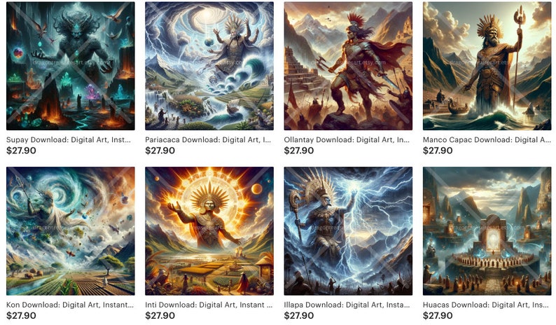 Incan Mythology Collection Bundle: Digital Art, Instant Downloadable ...