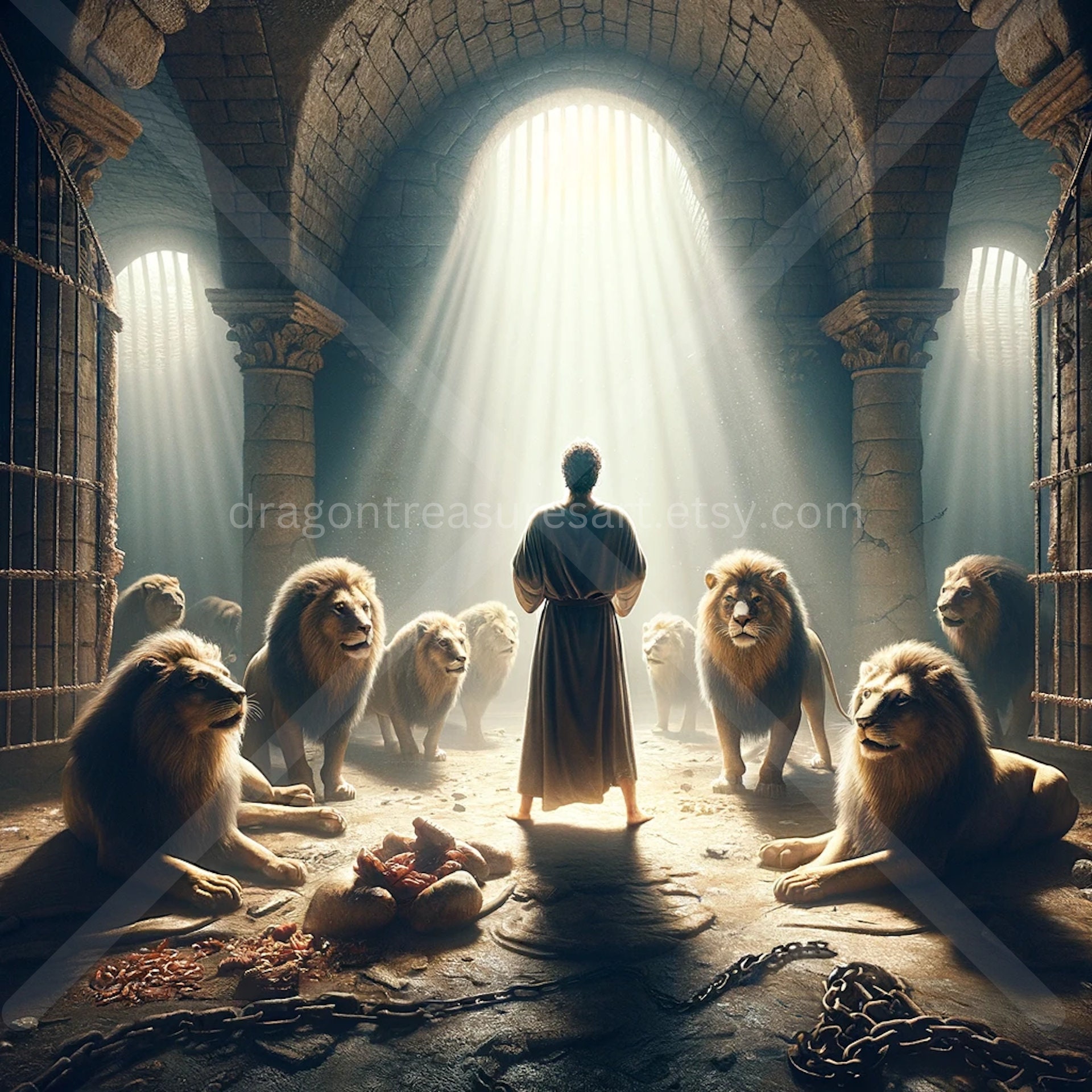 Daniel in the Lions' Den Download: Digital Art, Instant Downloadable ...