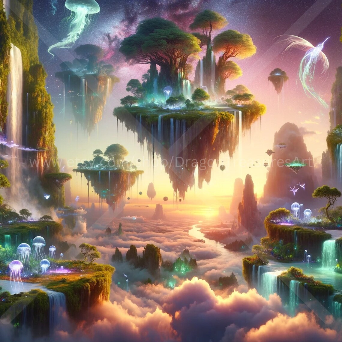 Magical Floating Isle Download: Digital Art, Instant Downloadable ...