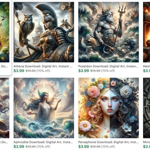 Greek Mythology Collection Bundle: Digital Art, Instant Downloadable ...