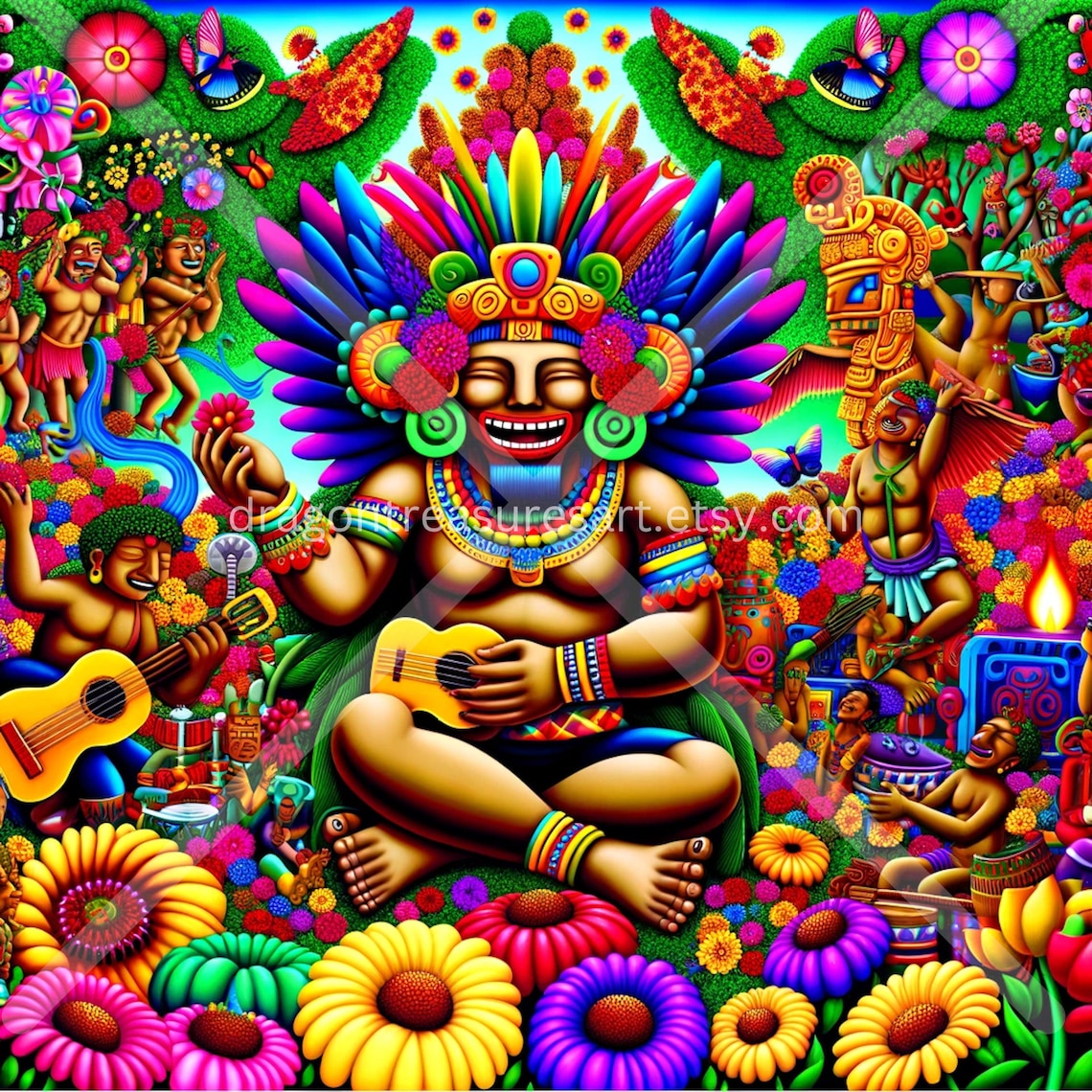 Xochipilli Download: Digital Art, Instant Downloadable Wallpaper ...