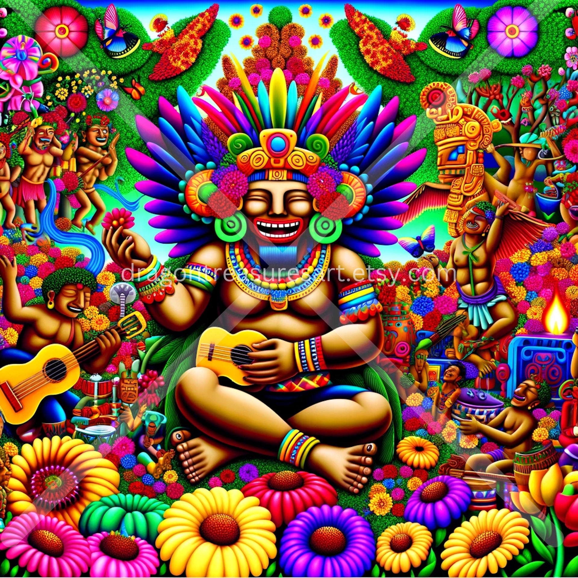 Xochipilli Download: Digital Art, Instant Downloadable Wallpaper ...