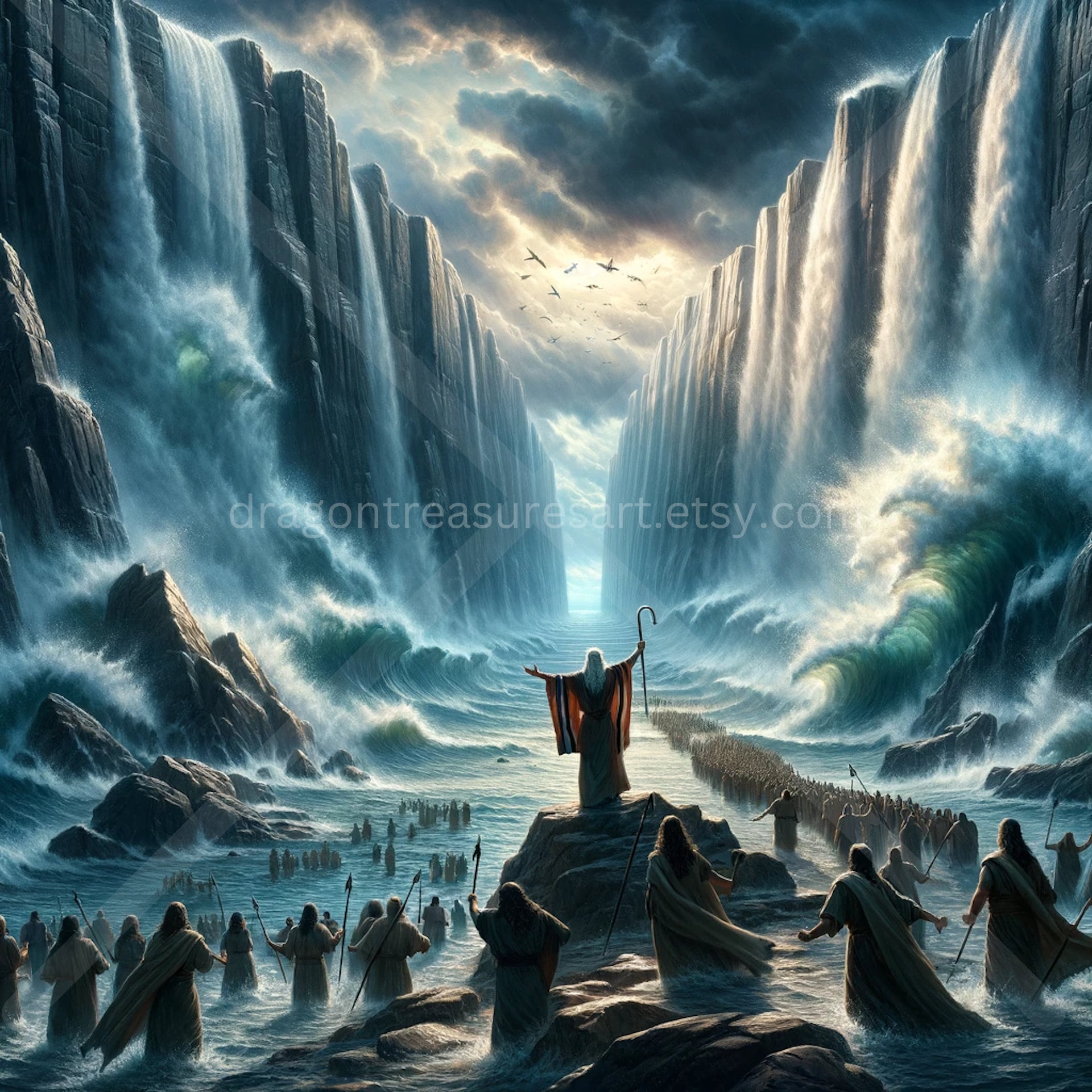 Moses Parting the Red Sea Download: Digital Art, Instant Downloadable ...