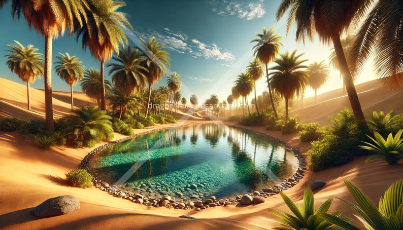 Desert Oasis Download: Digital Art, Instant Downloadable Wallpaper ...