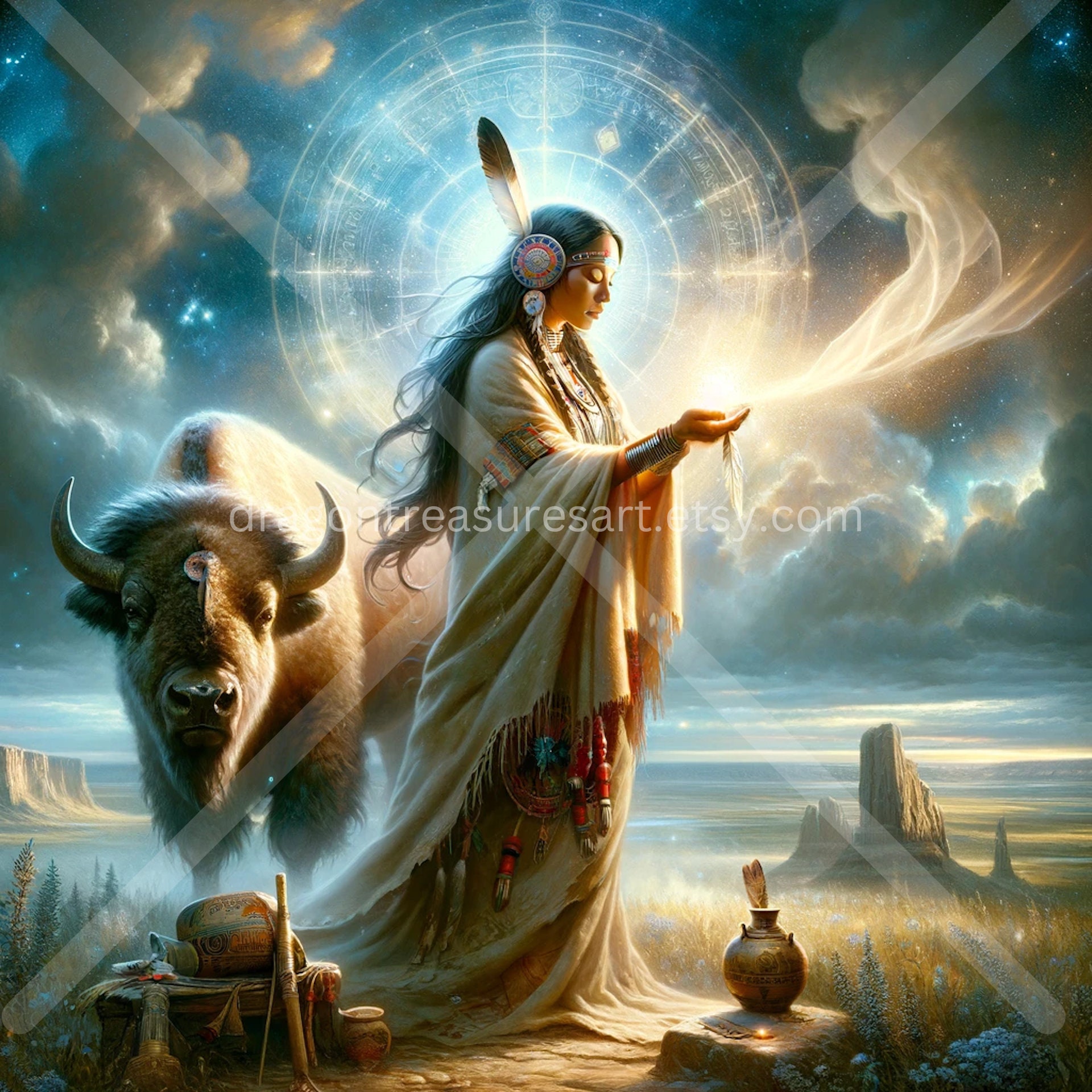 White Buffalo Calf Woman Download: Digital Art, Instant Downloadable ...