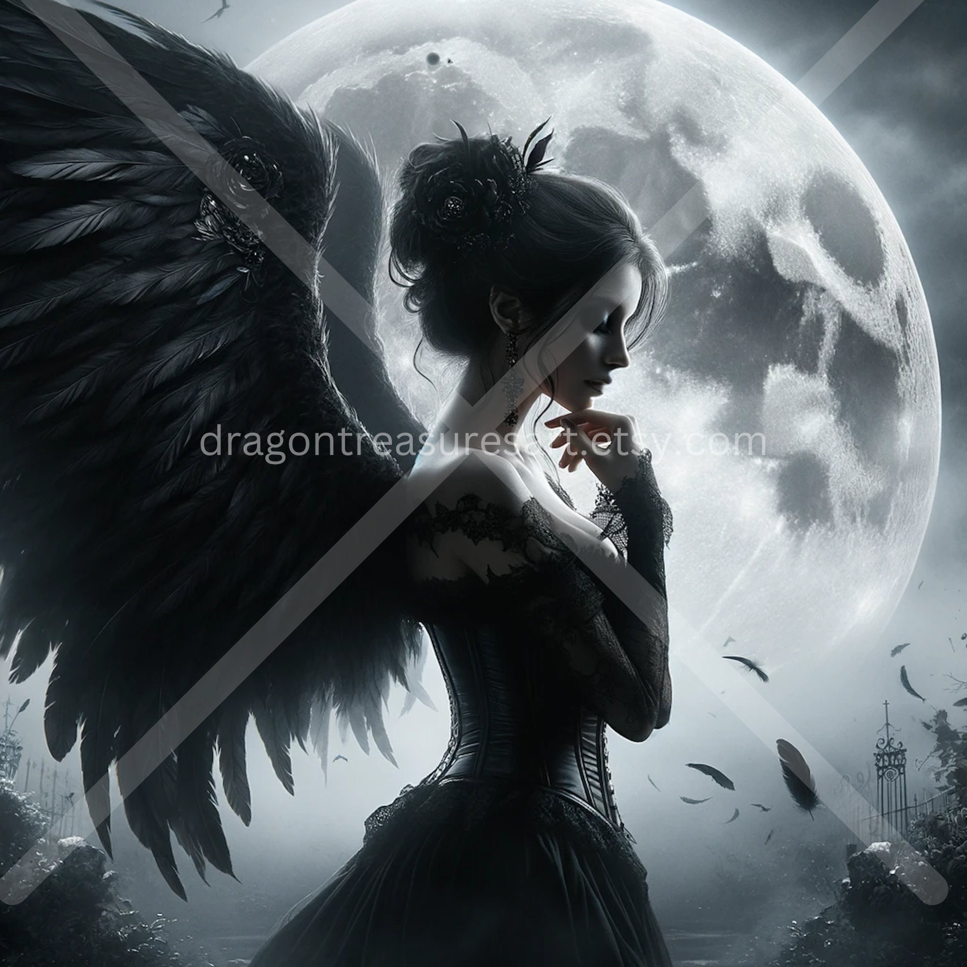 Dark Angel Download: Digital Art, Instant Downloadable Wallpaper ...