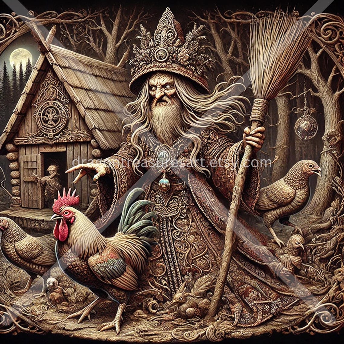 Baba Yaga Download: Digital Art, Instant Downloadable Wallpaper ...