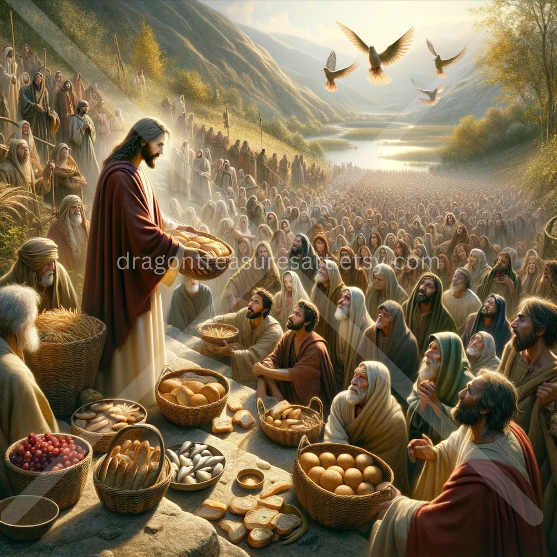 Feeding of the 5000 Download: Digital Art, Instant Downloadable ...