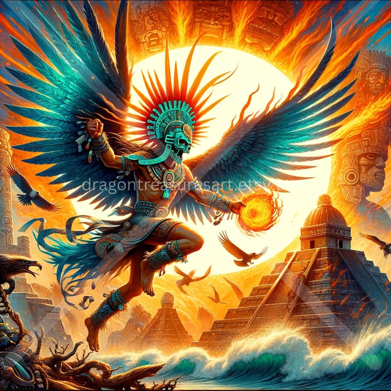 Huitzilopochtli Download: Digital Art, Instant Downloadable Wallpaper ...