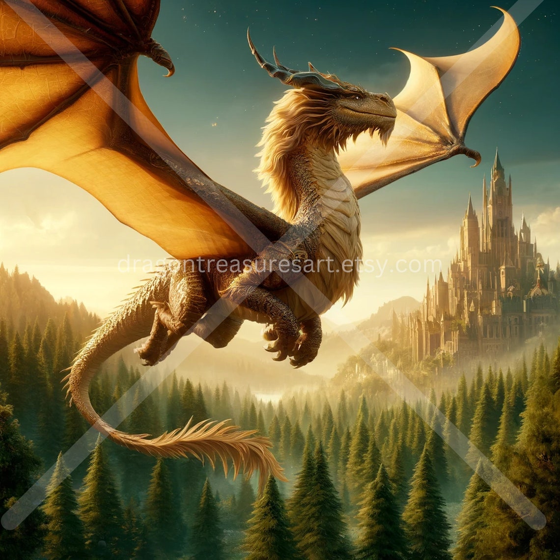 Gold Dragon Download: Digital Art, Instant Downloadable Wallpaper ...