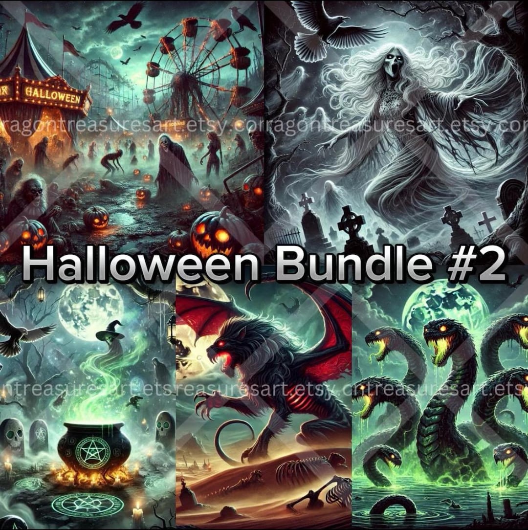 Halloween Bundle 2 Download: Digital Art, Instant Downloadable ...
