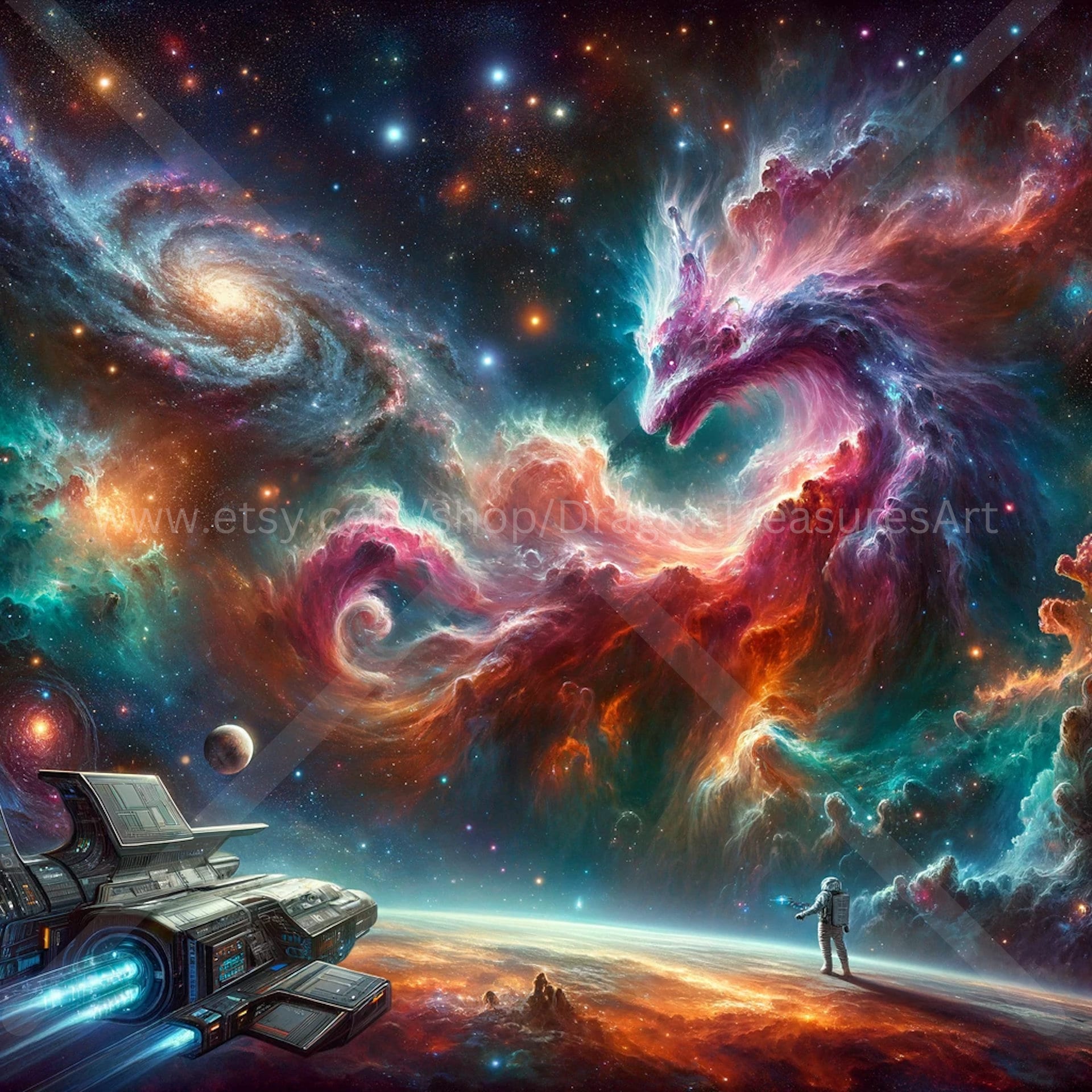 Nebula Dragon Download: Digital Art, Instant Downloadable Wallpaper ...