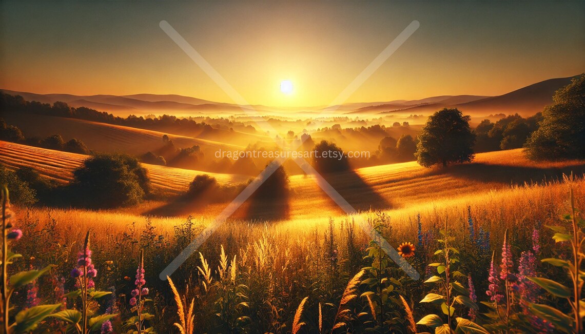 Golden Hour Download: Digital Art, Instant Downloadable Wallpaper ...