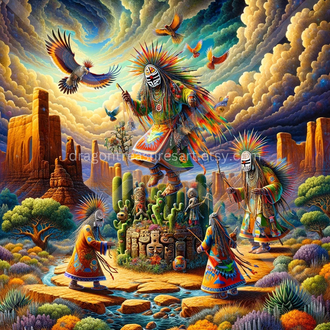 Pueblo Spirits Download: Digital Art, Instant Downloadable Wallpaper ...