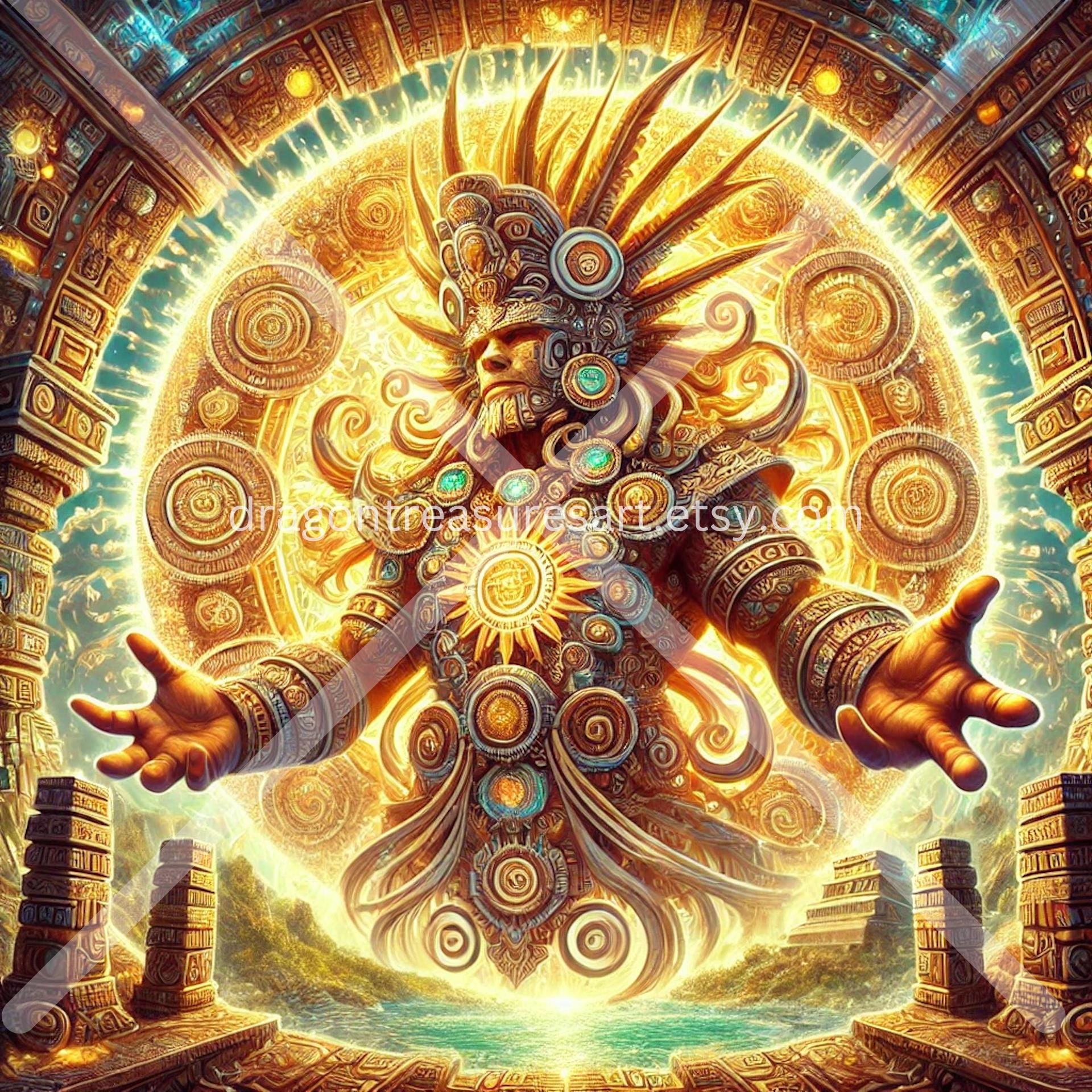 Kinich Ahau Download: Digital Art, Instant Downloadable Wallpaper ...