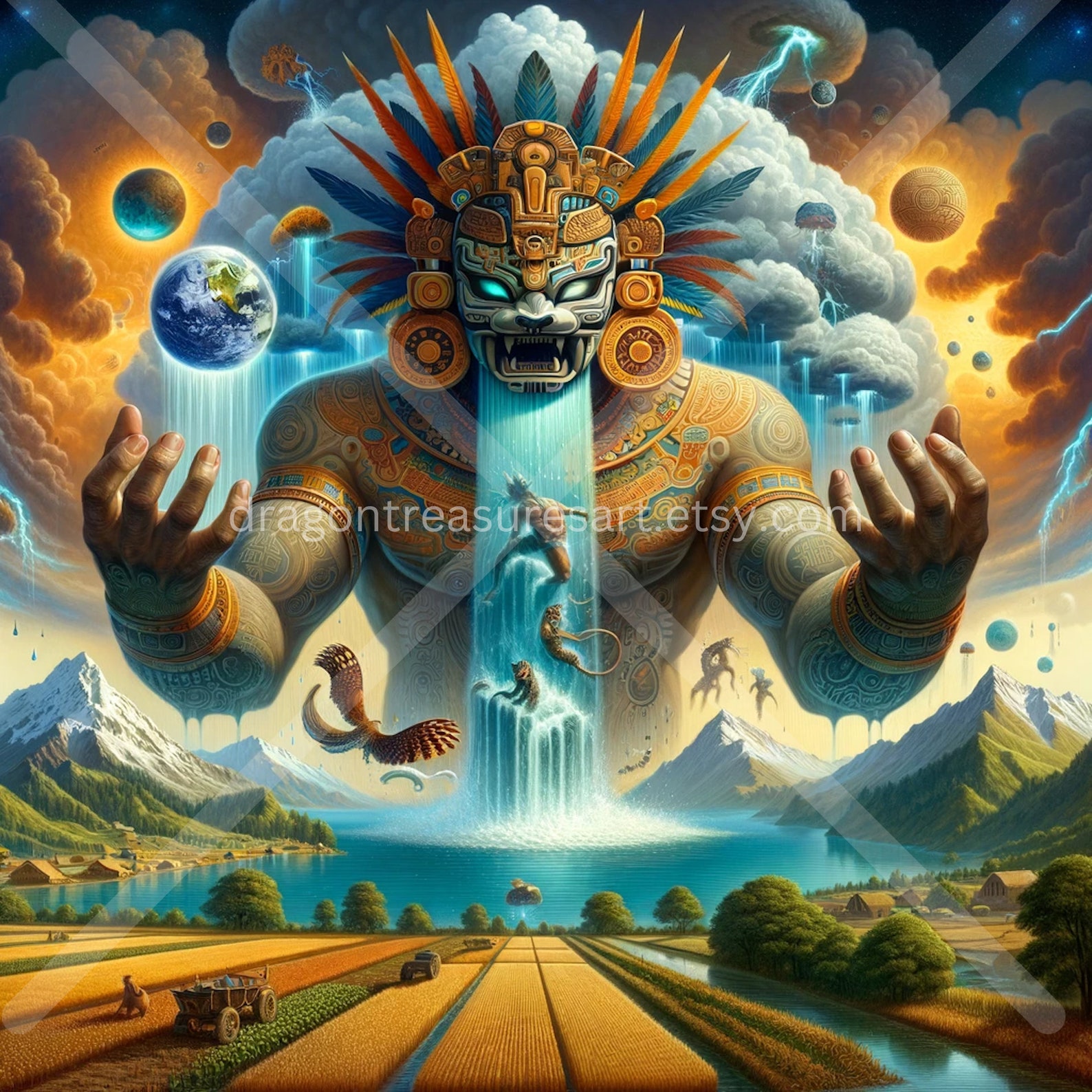 Tlaloc Download: Digital Art, Instant Downloadable Wallpaper ...