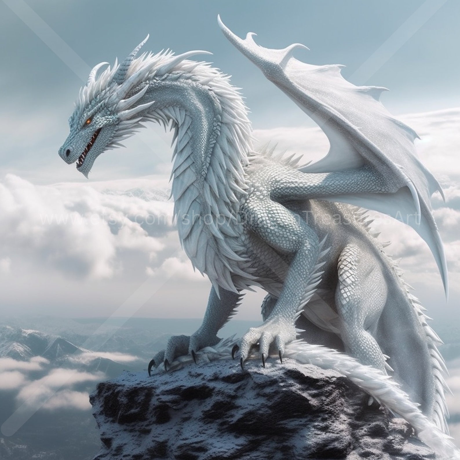 Snow Mountain Dragon Download: Digital Art, Instant Downloadable ...