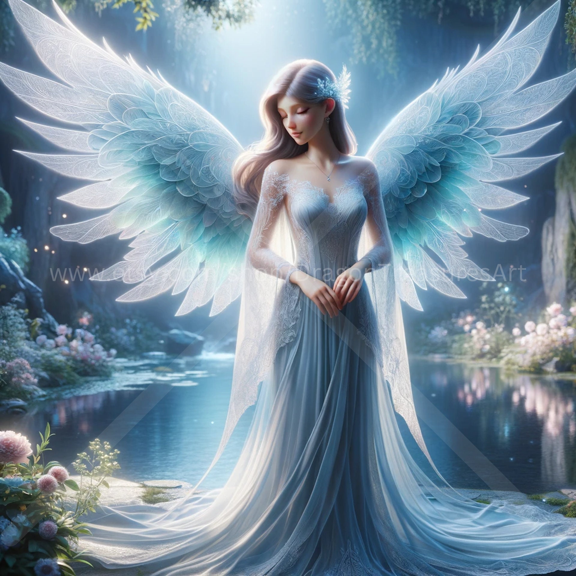 Enchanting Angel Download: Digital Art, Instant Downloadable Wallpaper ...