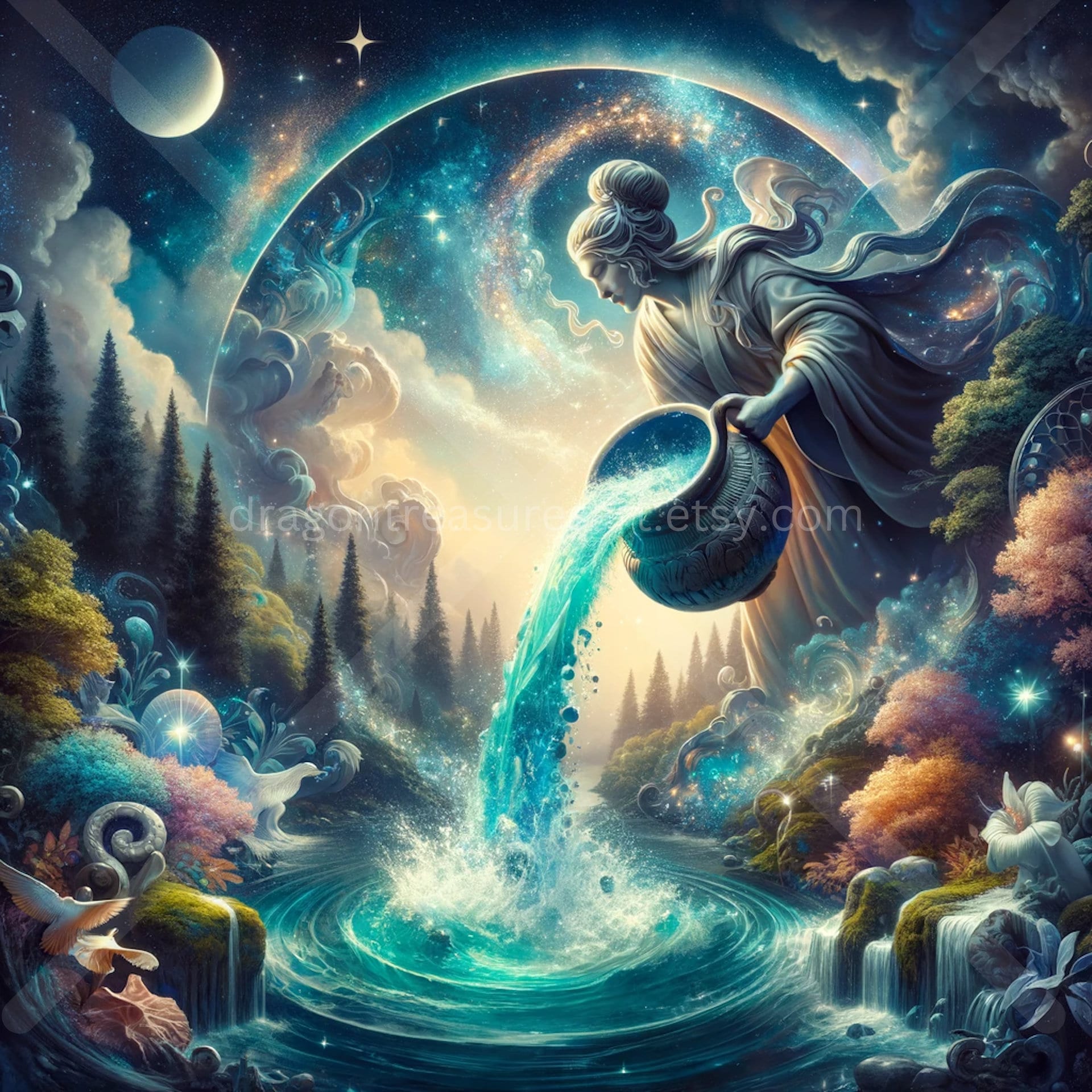 Aquarius Download: Digital Art, Instant Downloadable Wallpaper ...