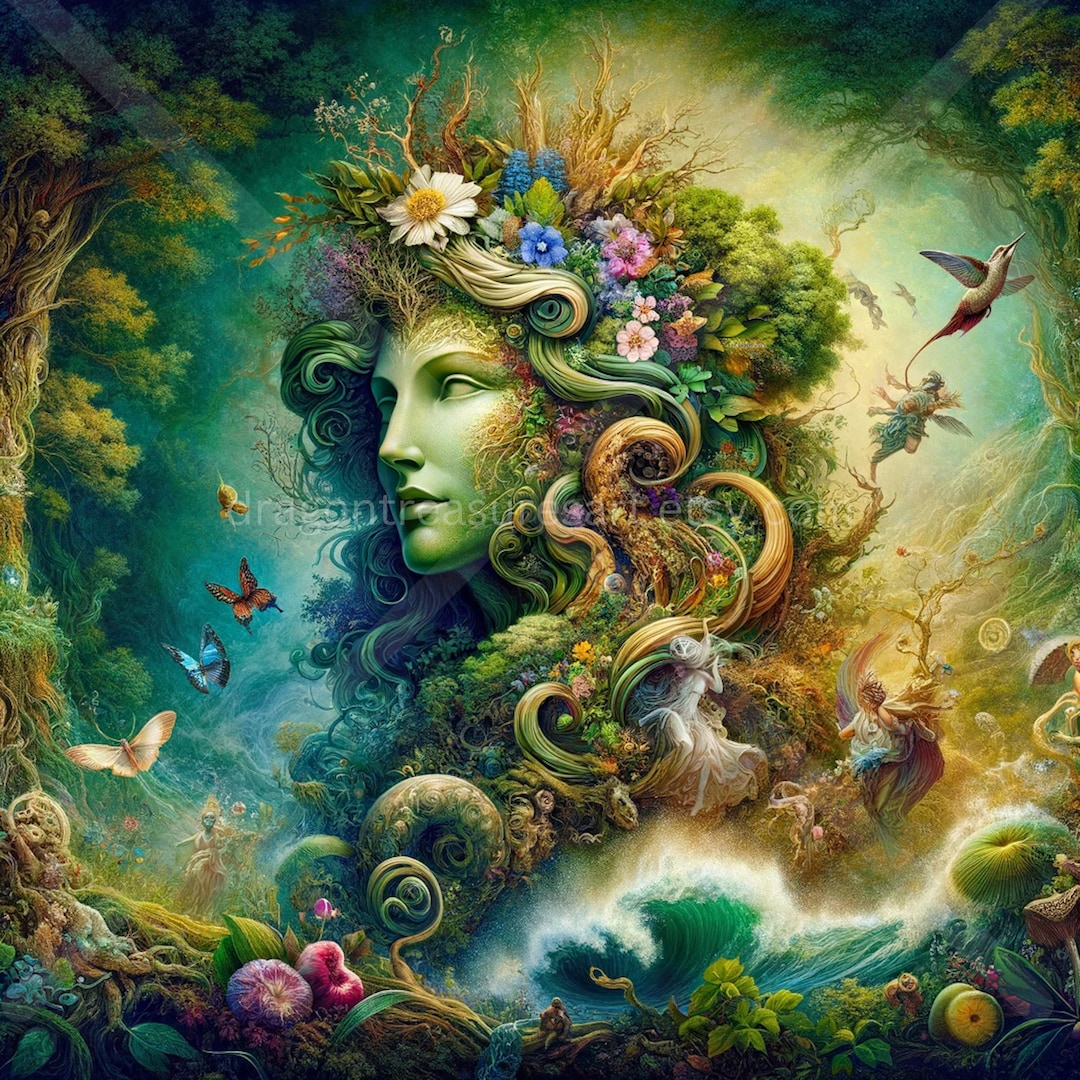 Gaia Download: Digital Art, Instant Downloadable Wallpaper, Downloadable Fantasy Art, Digital ...