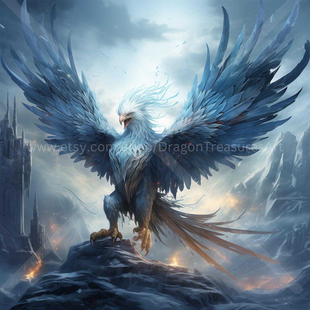 Blue Phoenix Download: Digital Art, Instant Downloadable Wallpaper ...