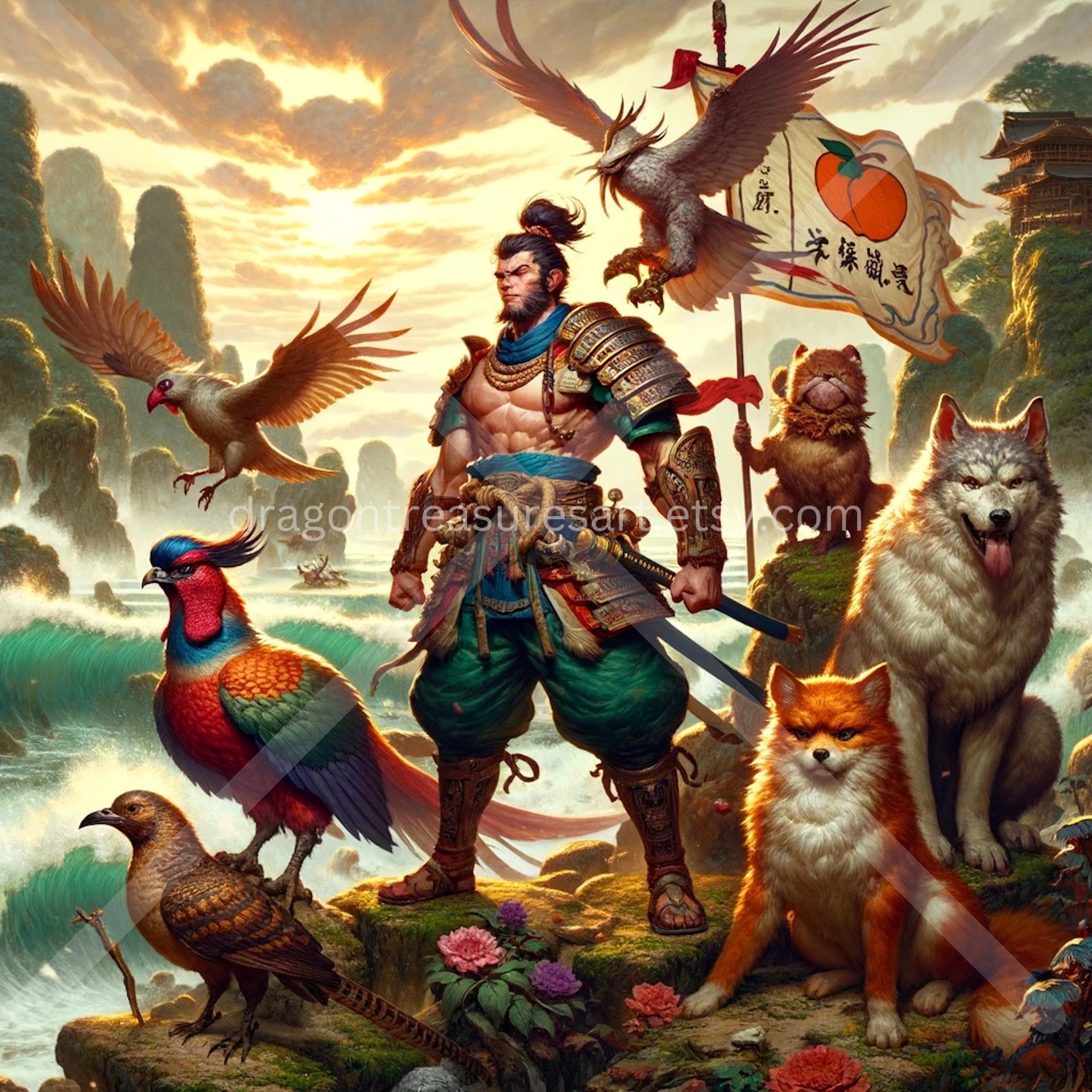 Momotaro Download: Digital Art, Instant Downloadable Wallpaper ...