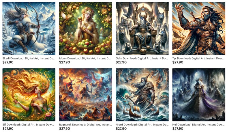 Norse Mythology Collection Bundle: Digital Art, Instant Downloadable ...