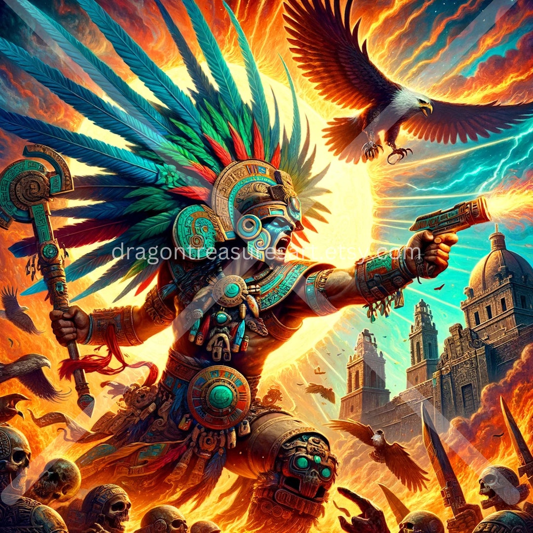 Huitzilopochtli Download: Digital Art, Instant Downloadable Wallpaper ...