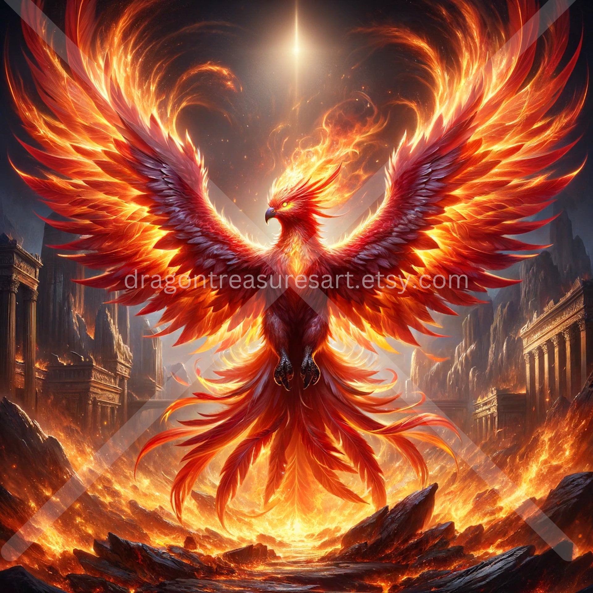 Infernus Phoenix Download: Digital Art, Instant Downloadable Wallpaper ...