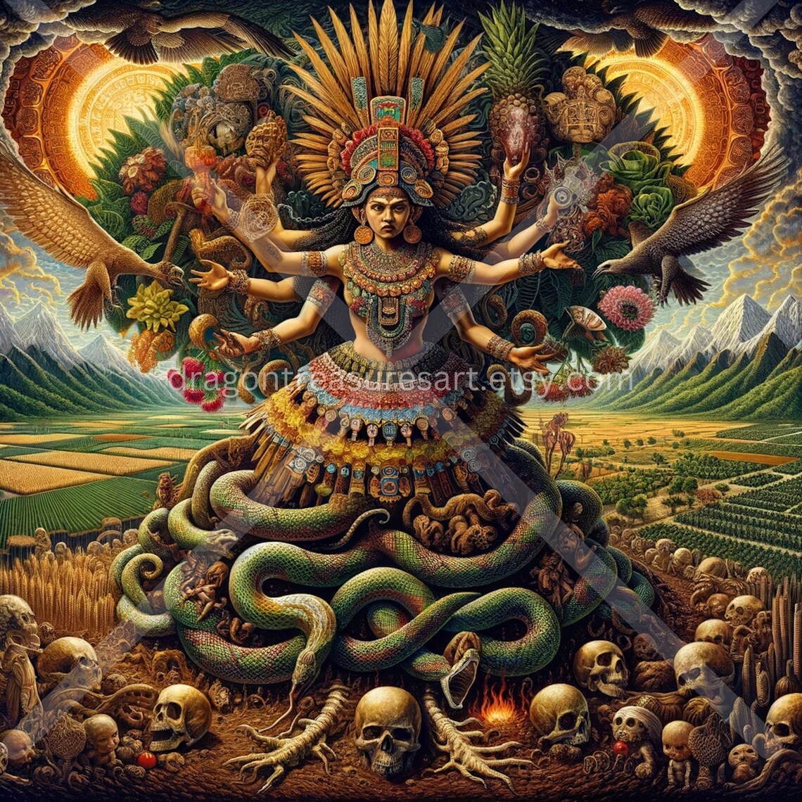 Coatlicue Download: Digital Art, Instant Downloadable Wallpaper, Downloadable Fantasy Art ...