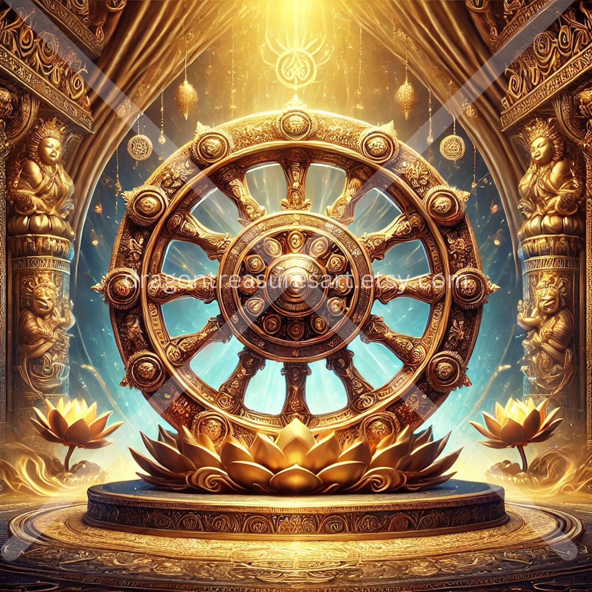 Wheel of Dharma Download: Digital Art, Instant Downloadable Wallpaper ...