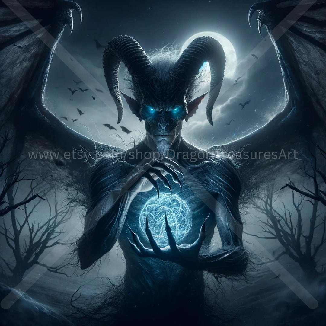 Lunar Demon Download: Digital Art, Instant Downloadable Wallpaper ...