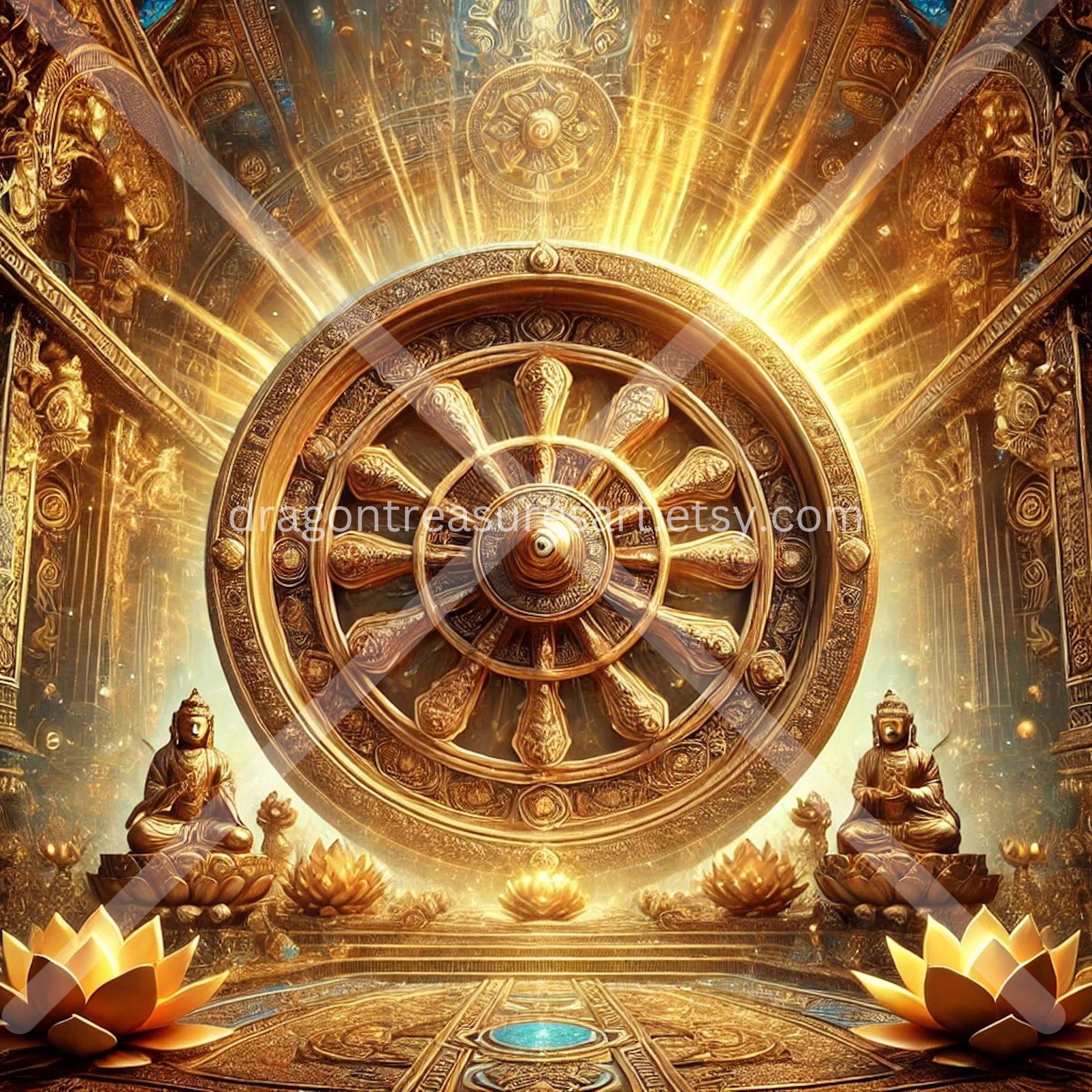 Wheel of Dharma Download: Digital Art, Instant Downloadable Wallpaper ...