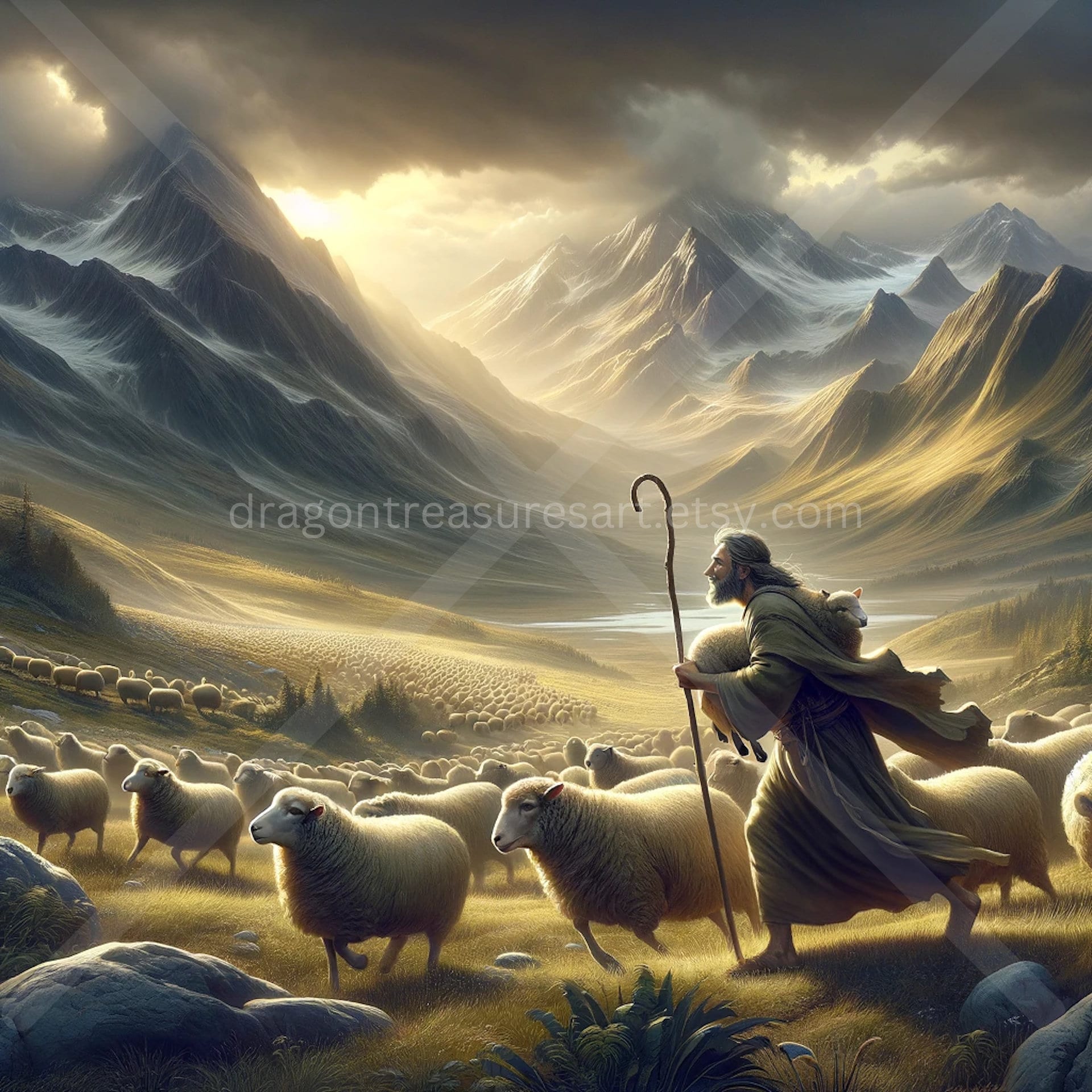Parable of the Lost Sheep Download: Digital Art, Instant Downloadable ...