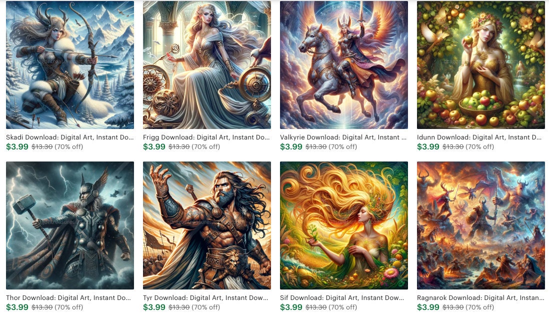 Norse Mythology Collection Bundle: Digital Art, Instant Downloadable ...