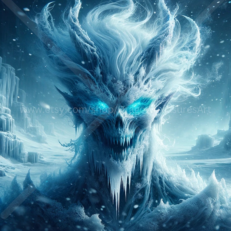 Ice Demon Download: Digital Art, Instant Downloadable Wallpaper ...