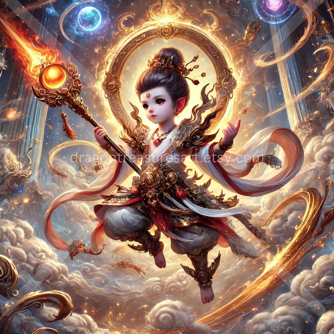 Nezha, the Child God Download: Digital Art, Instant Downloadable ...