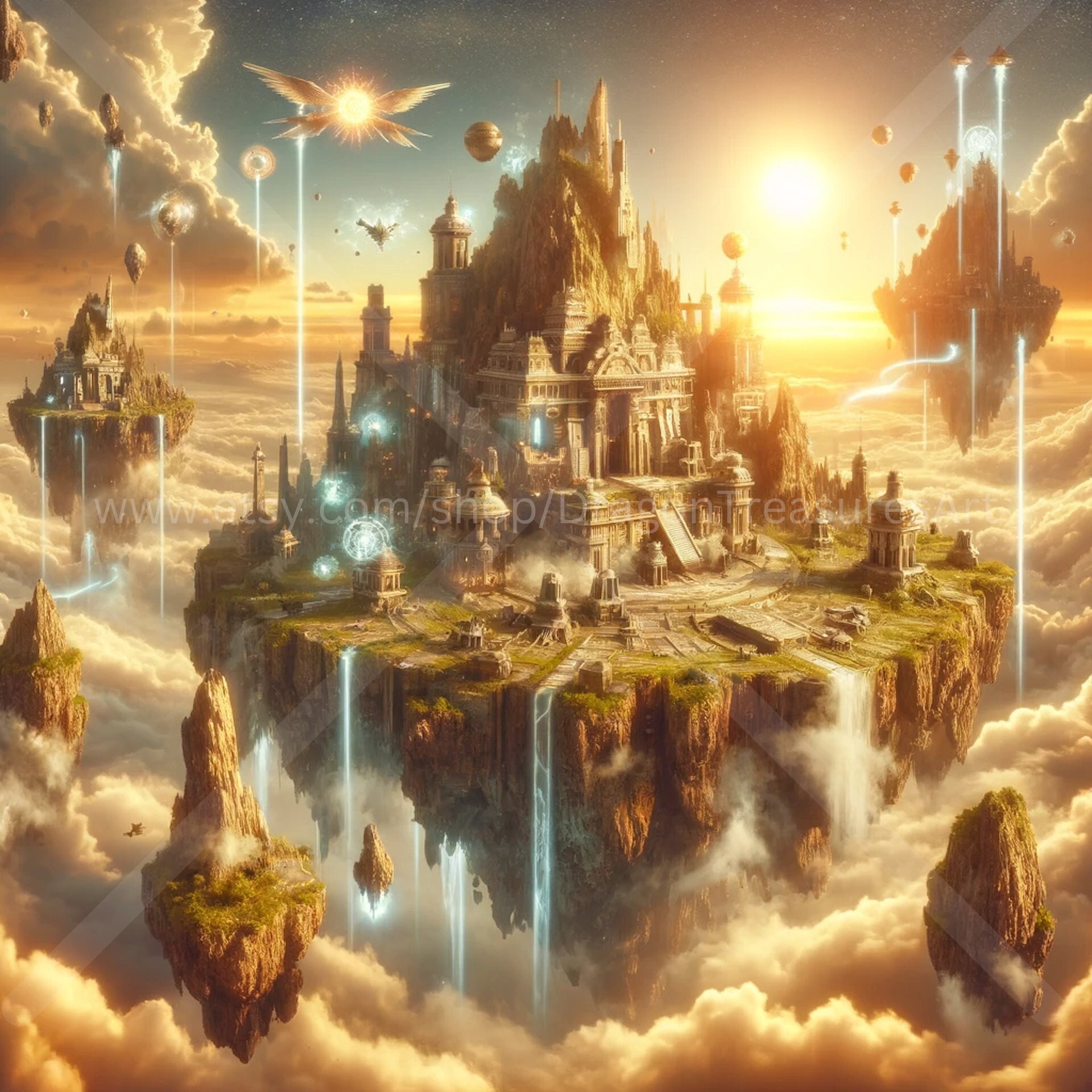 Floating Isles Download: Digital Art, Instant Downloadable Wallpaper ...