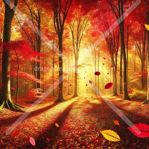 Autumn Forest Download: Digital Art, Instant Downloadable Wallpaper ...