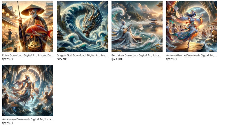 Japanese Mythology Collection Bundle: Digital Art, Instant Downloadable ...