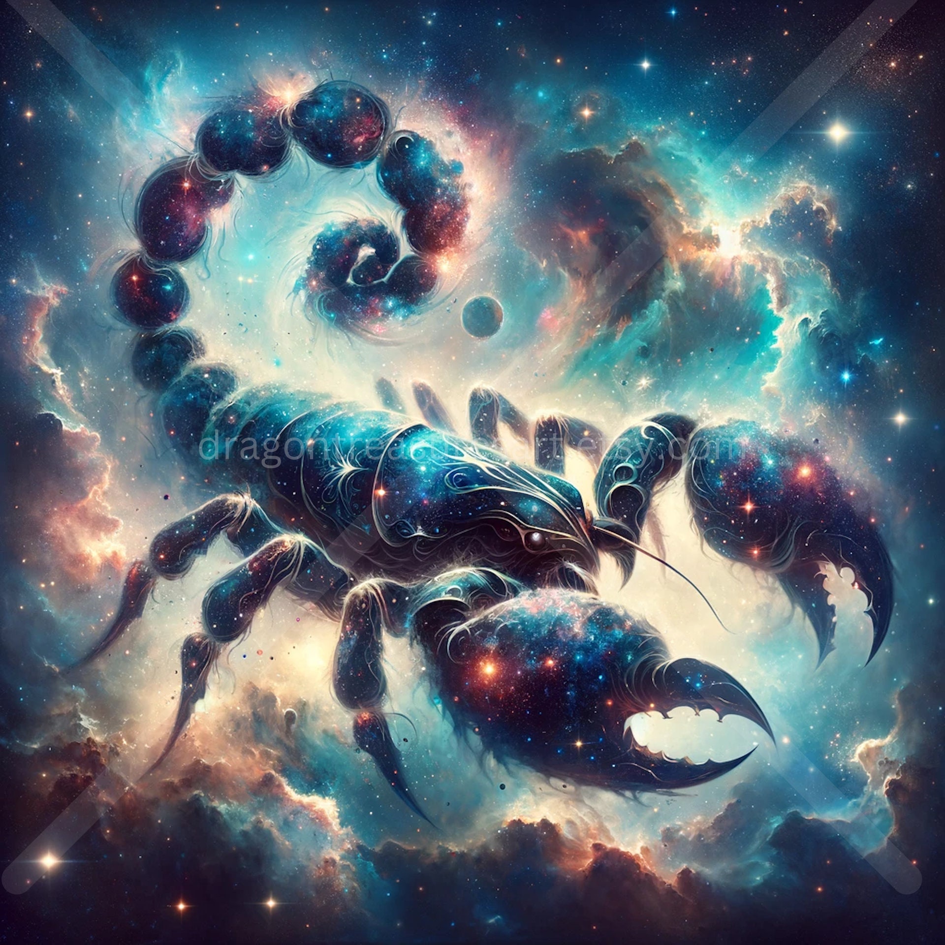 Scorpio Download: Digital Art, Instant Downloadable Wallpaper, Downloadable Fantasy Art, Digital ...