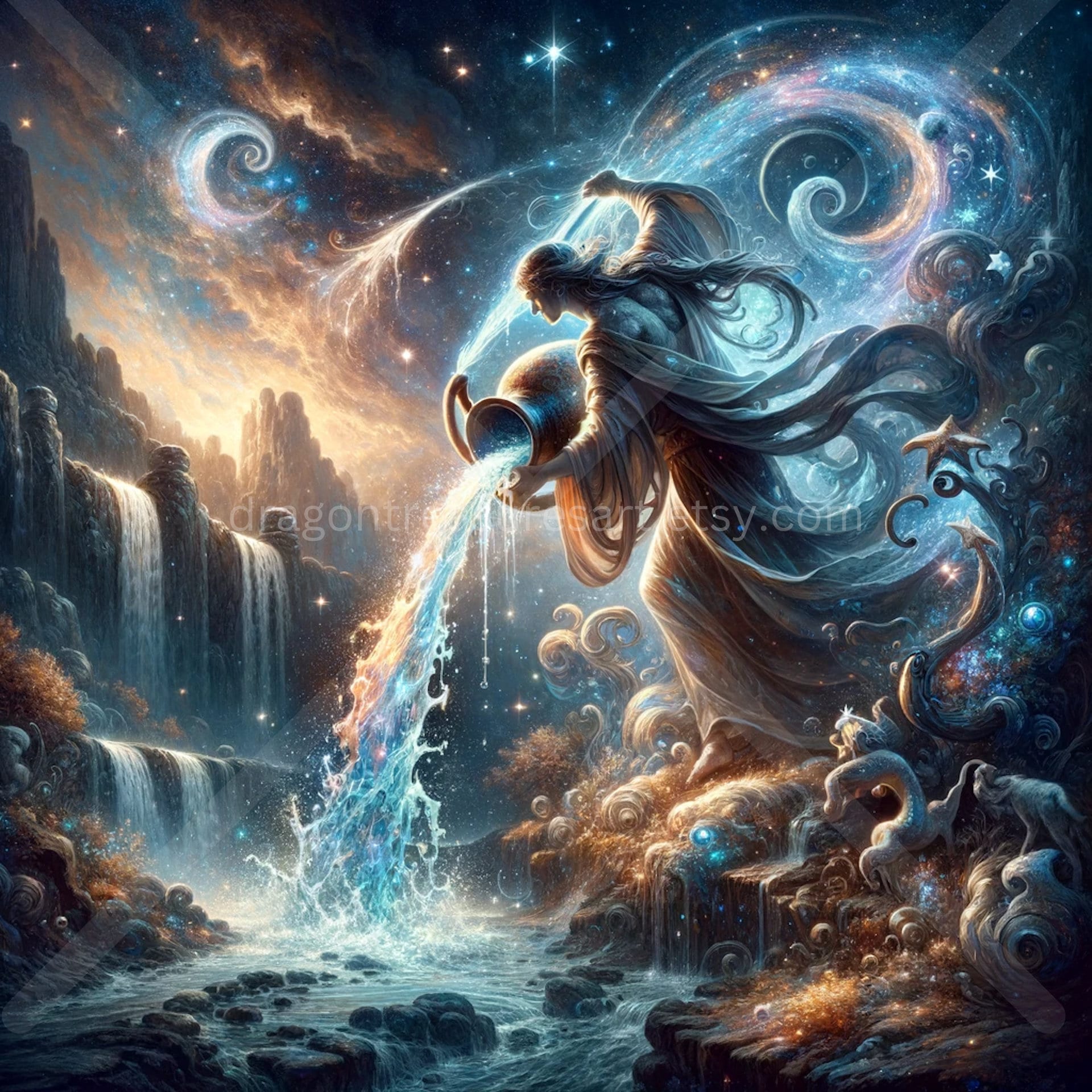 Aquarius Download: Digital Art, Instant Downloadable Wallpaper ...