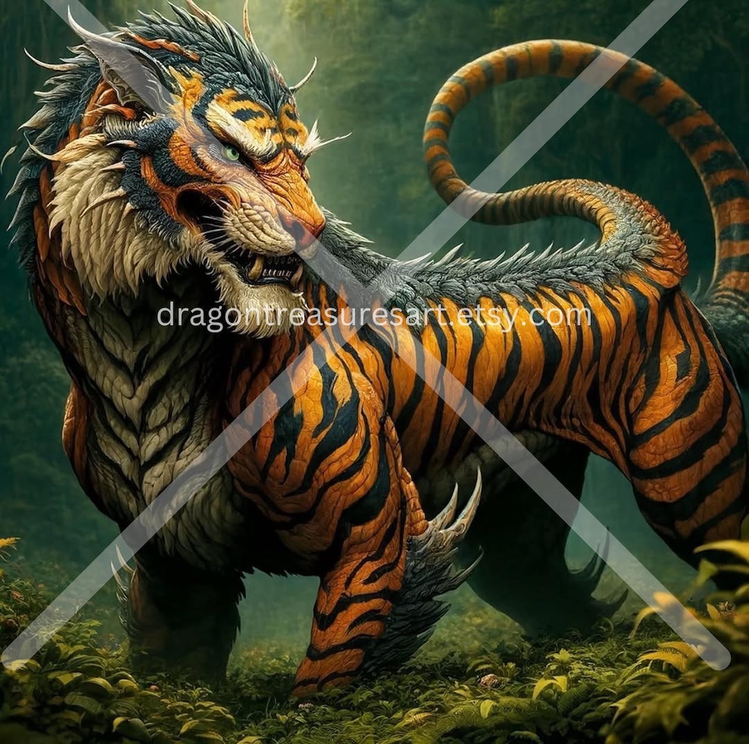 Tiger Dragon Hybrid Download: Digital Art, Instant Downloadable ...