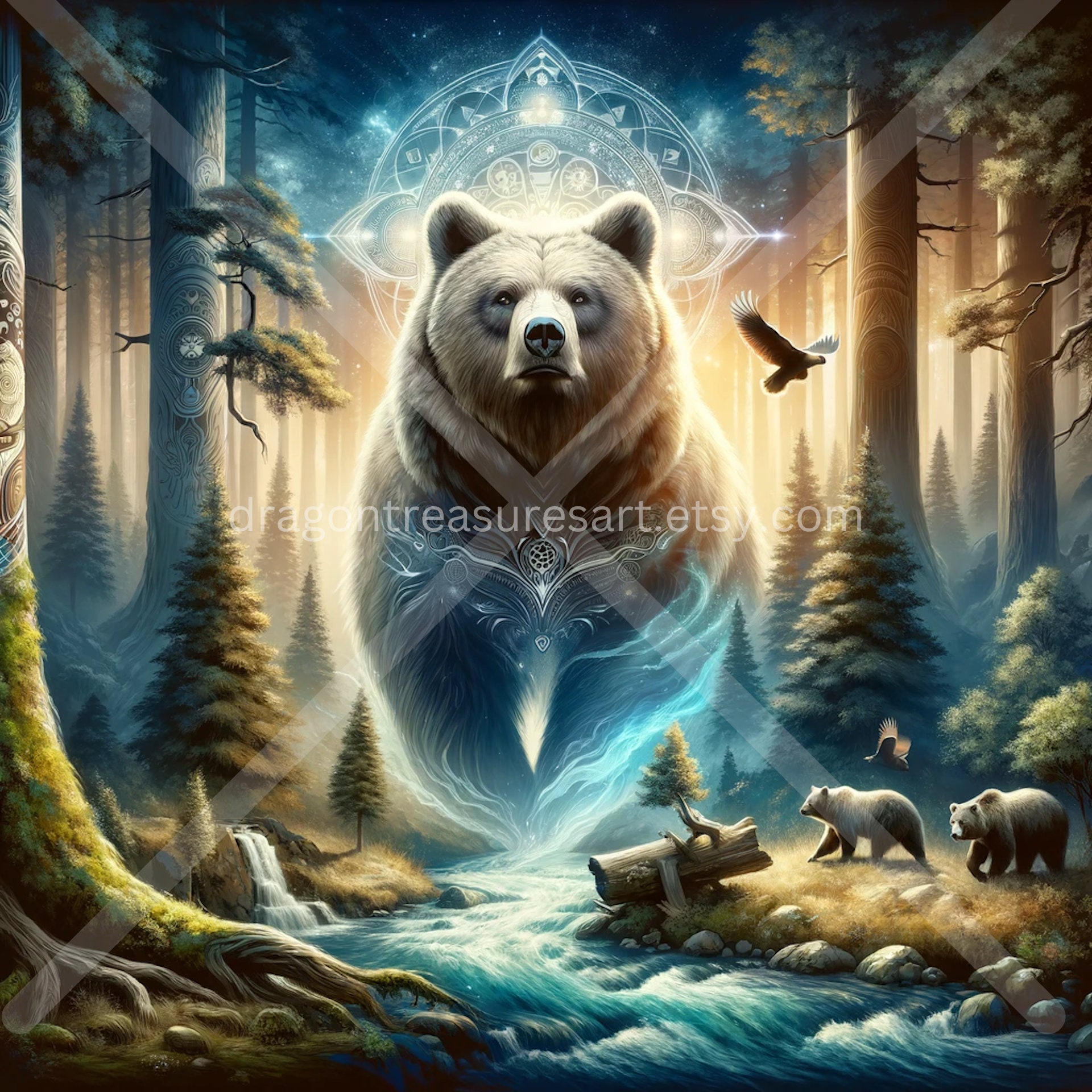 Bear Spirit Download: Digital Art, Instant Downloadable Wallpaper ...
