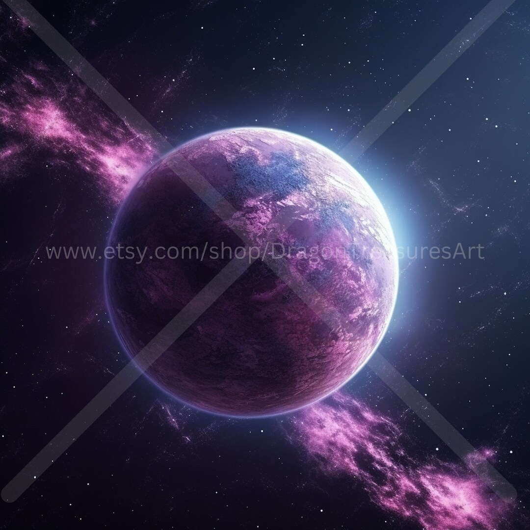Purple Planet Download: Digital Art, Instant Downloadable Wallpaper ...