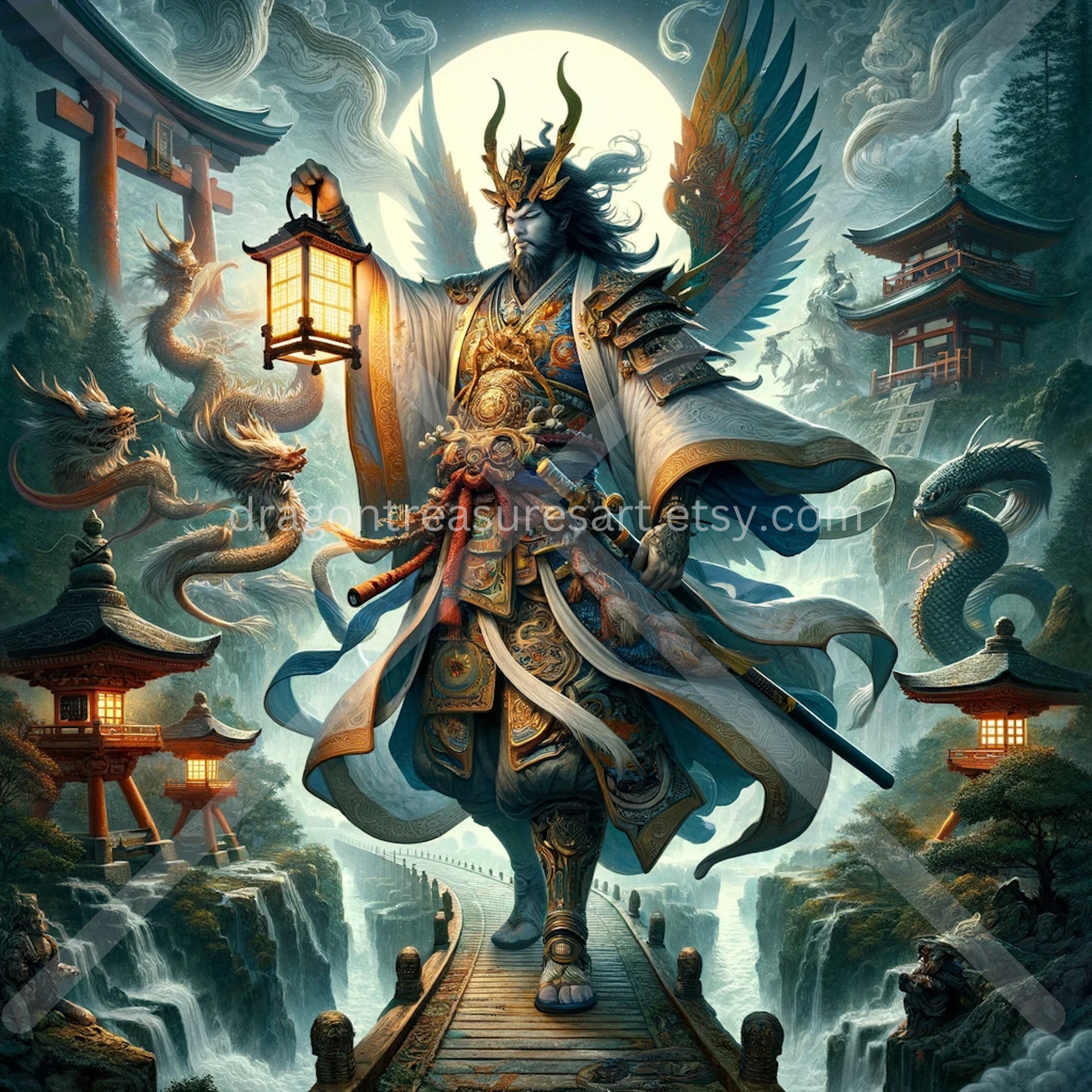 Sarutahiko Okami Download: Digital Art, Instant Downloadable Wallpaper ...