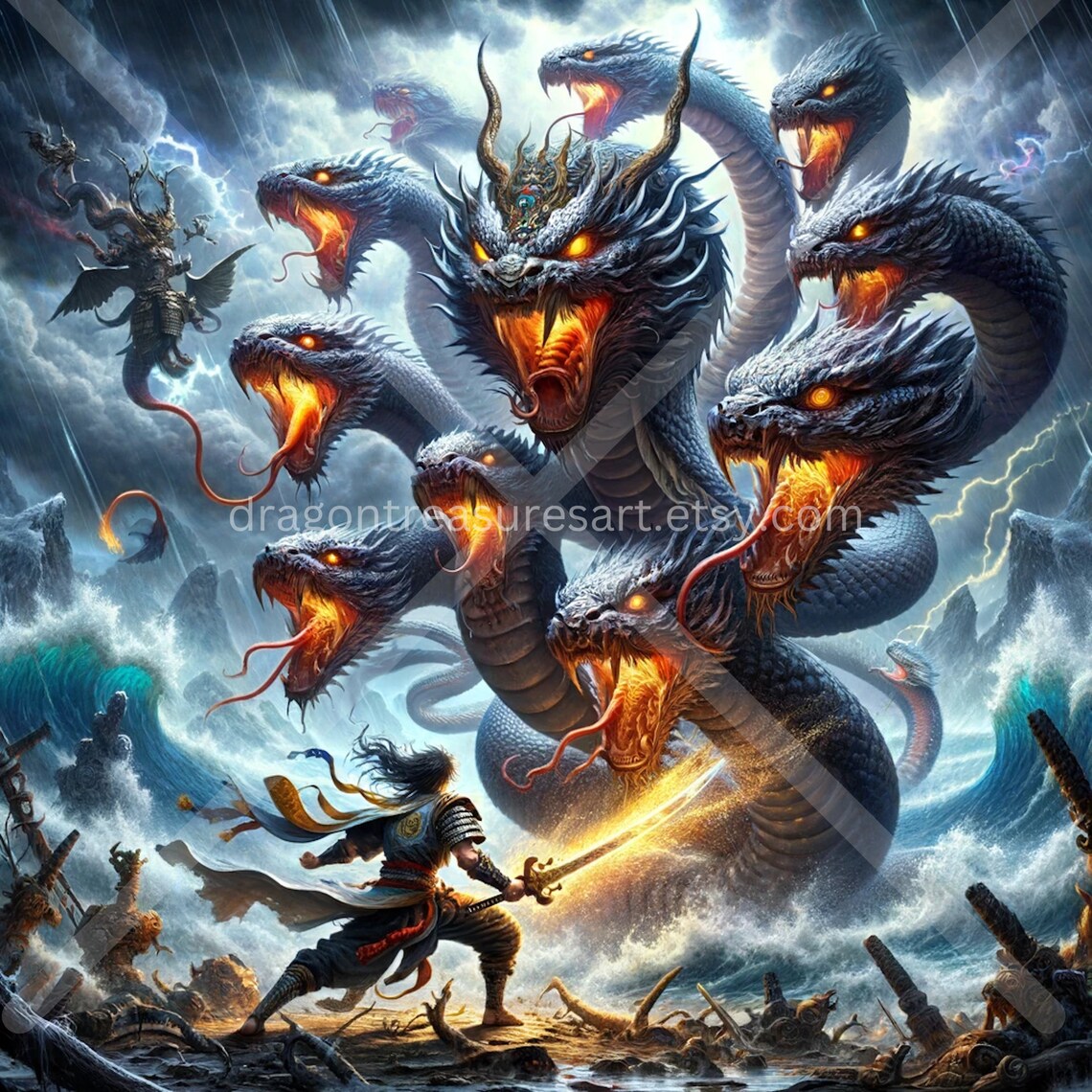 Susanoo Vs. Orochi Download: Digital Art, Instant Downloadable ...