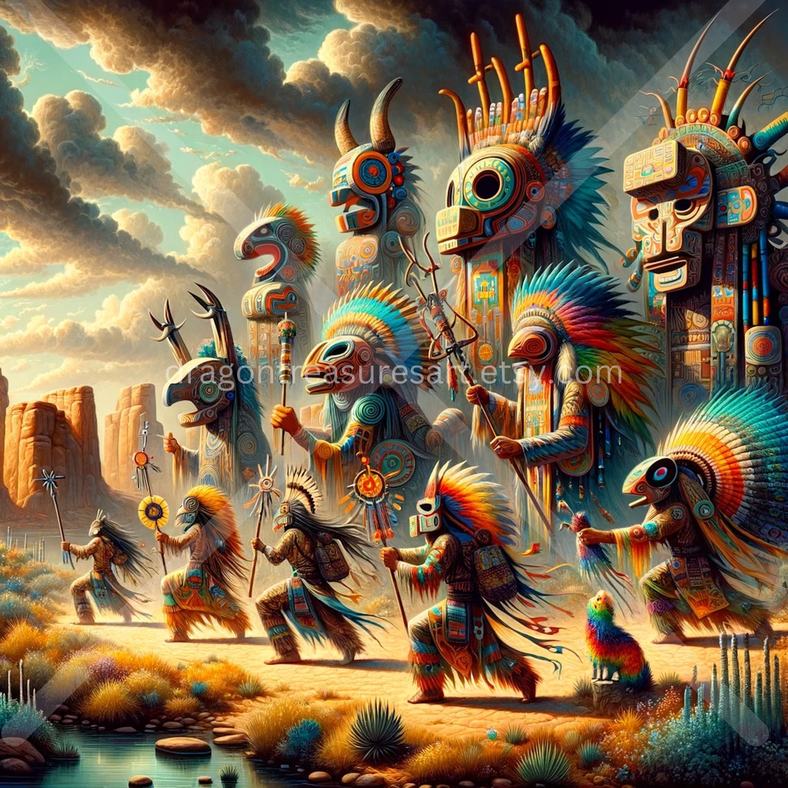 Pueblo Spirits Download: Digital Art, Instant Downloadable Wallpaper ...