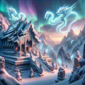 Dragon God Temple Download: Digital Art, Instant Downloadable Wallpaper ...